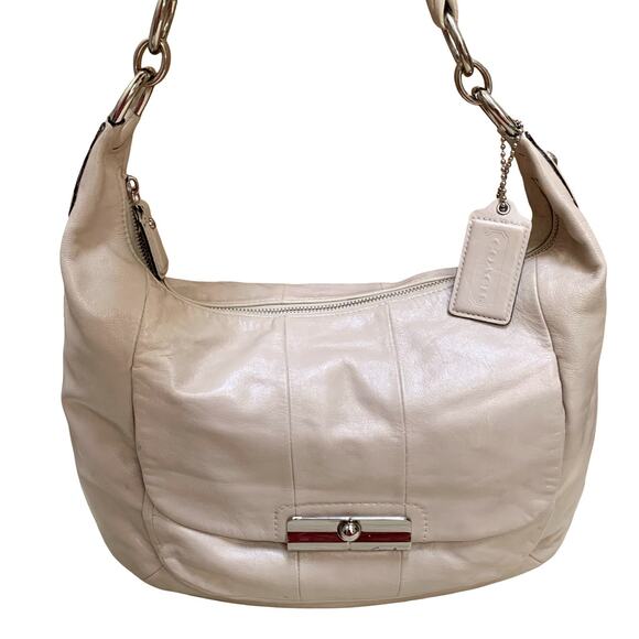 Coach | Bags | Coach Stoneputty Leather Large Kristin Zip Top Hobo ...